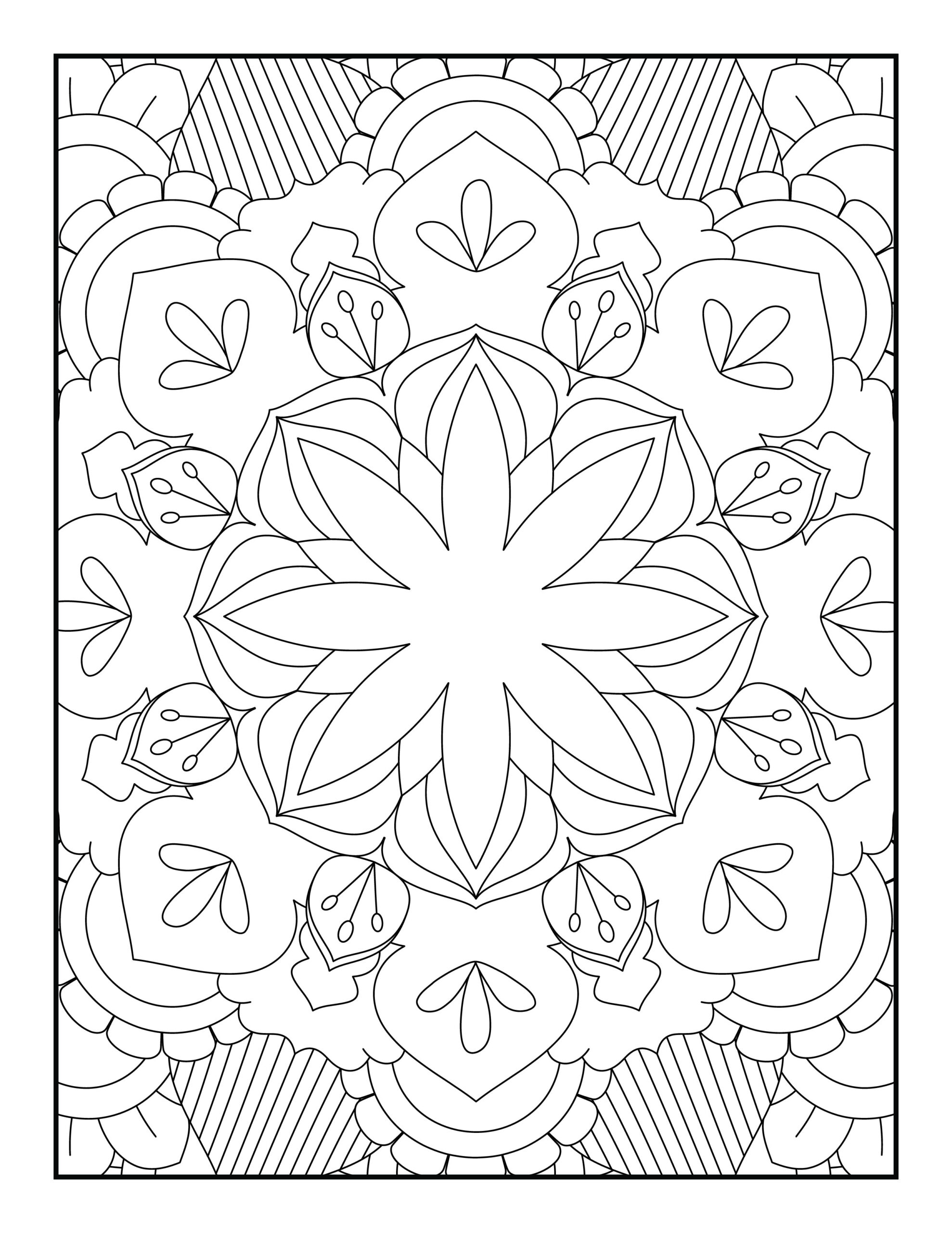 Floral Mandala Coloring Page - Coloring Art