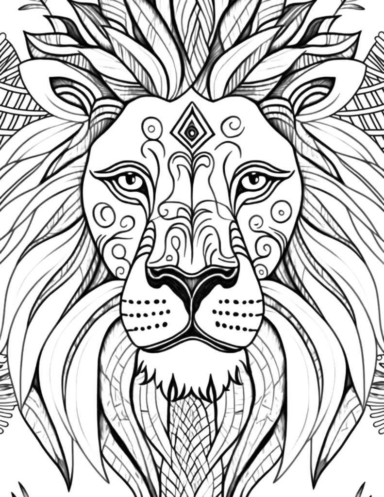 Animal Mandala Face - Coloring Art