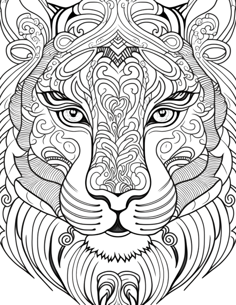 Animal Mandala Face - Coloring Art
