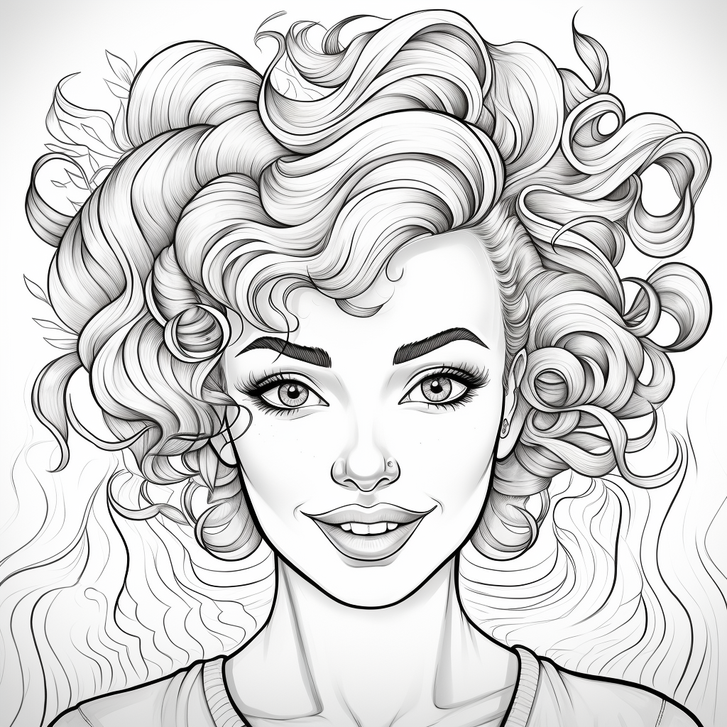 Woman Beautiful Face - Coloring Art